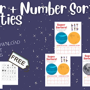 Letter Sorting and Identification Literacy and Math Activity Printables ...