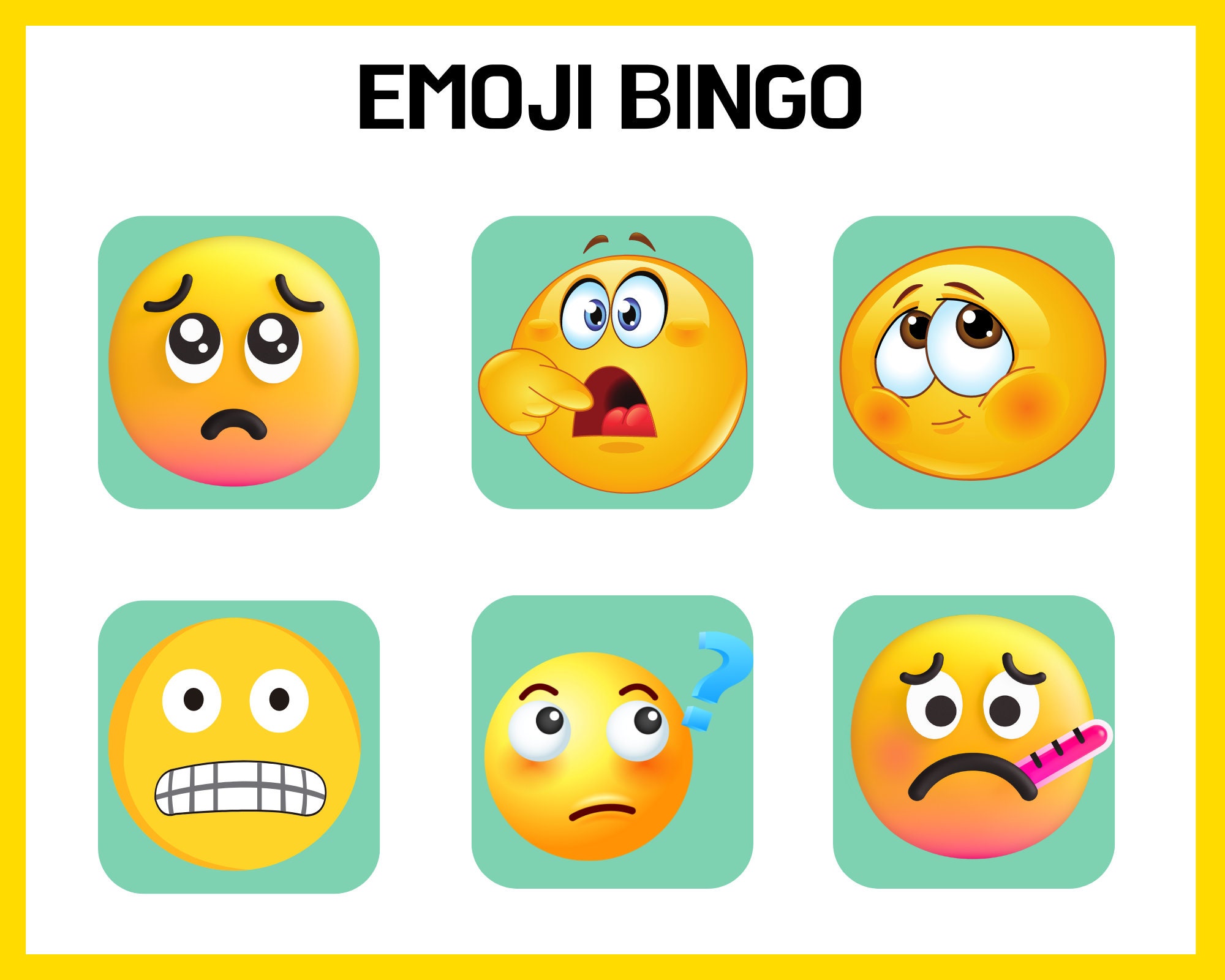 Emoji Bingo Social Emotional Learning Feelings Lessons Unit Pre ...