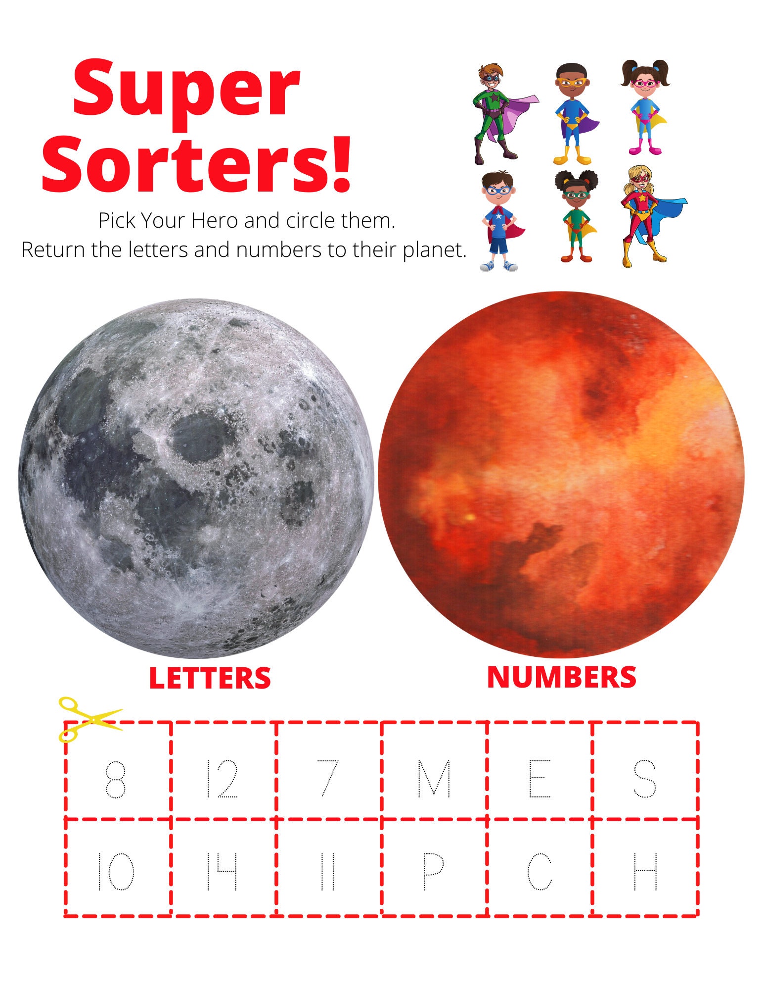 Letter Sorting and Identification Literacy and Math Activity Printables ...