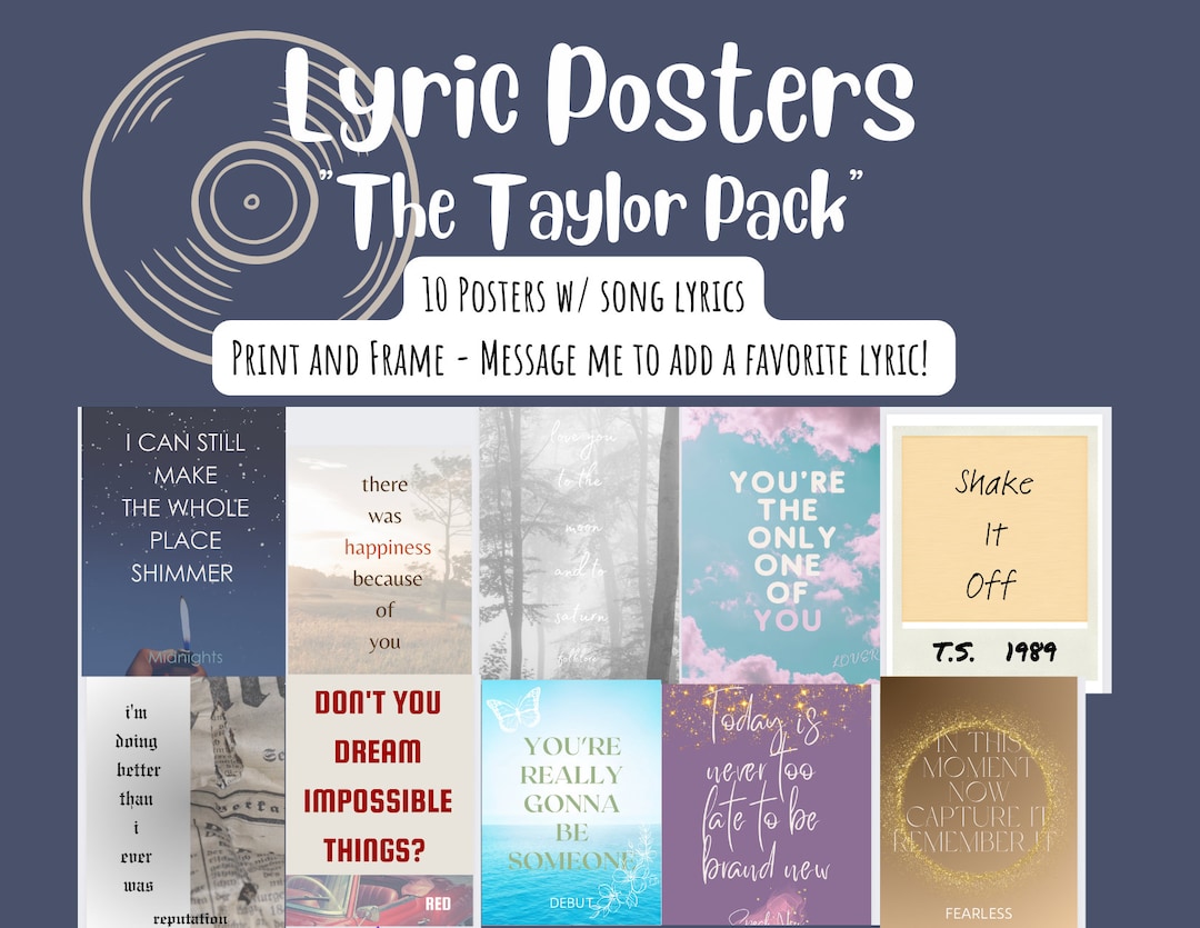 Taylor Swift Inspirational Classroom Posters Character Education ...