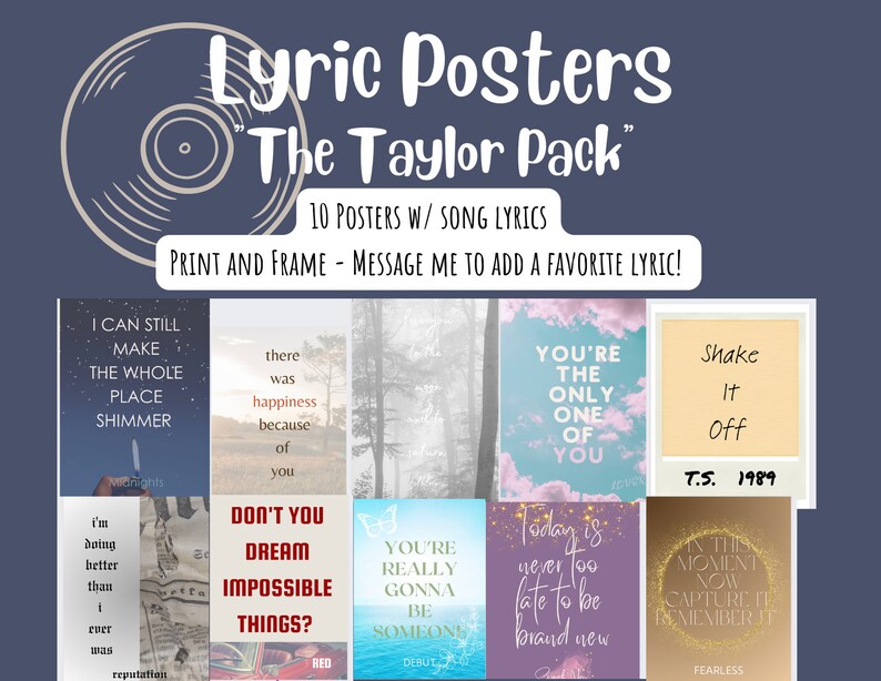 Taylor Swift Inspirational Classroom Posters Character Education ...