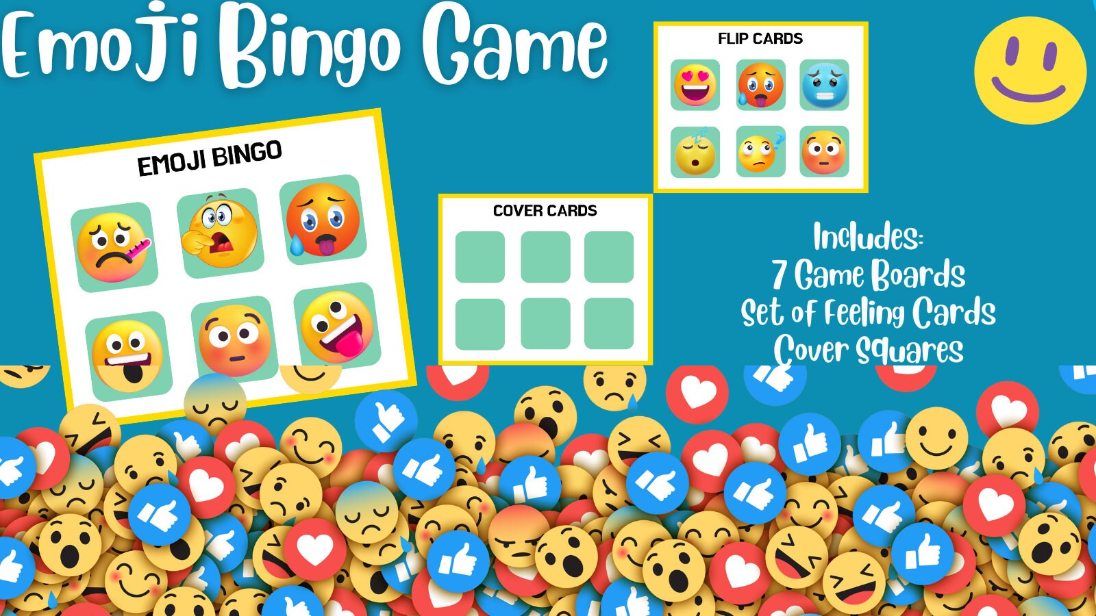 Emoji Bingo Social Emotional Learning Feelings Lessons Unit Pre ...