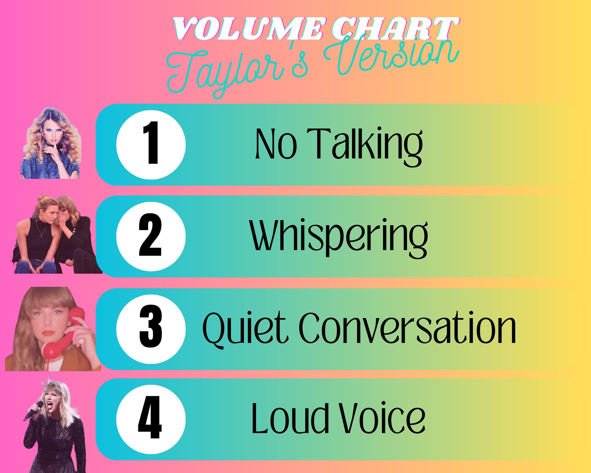Bundle Taylor Swift Classroom Rules Voice Level Classroom Management ...