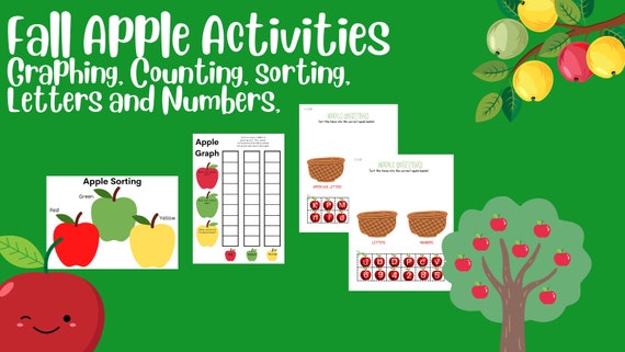 Fall Activities Apple Theme Sorting Graphing Letters and - Etsy