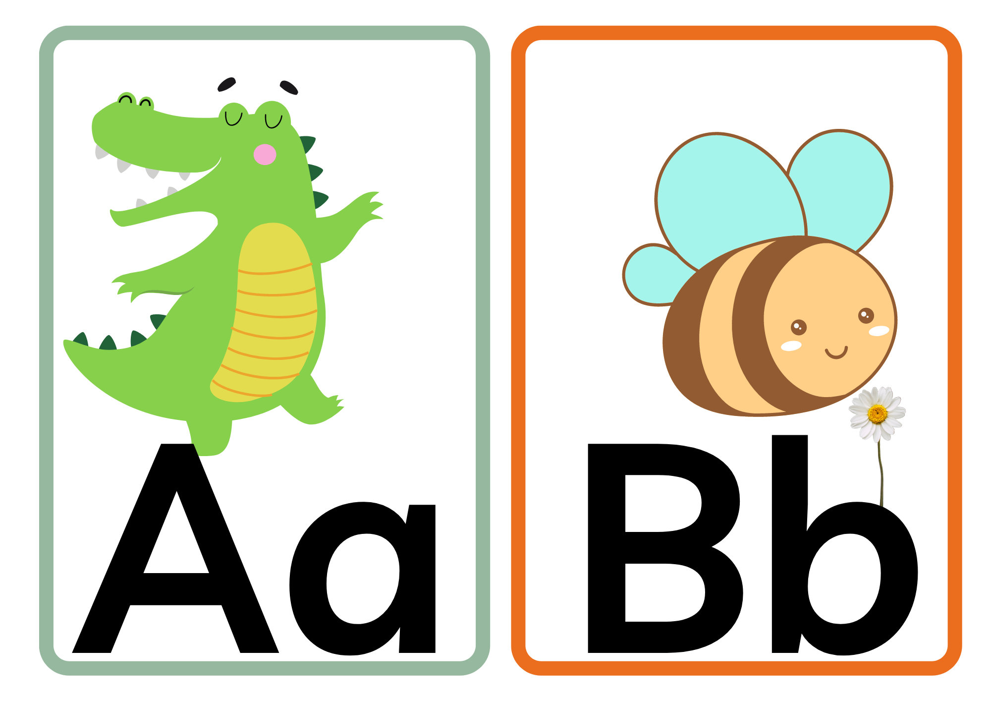 Alphabet Letters Set W/ Pictures Classroom Decor Head Start Prek ...