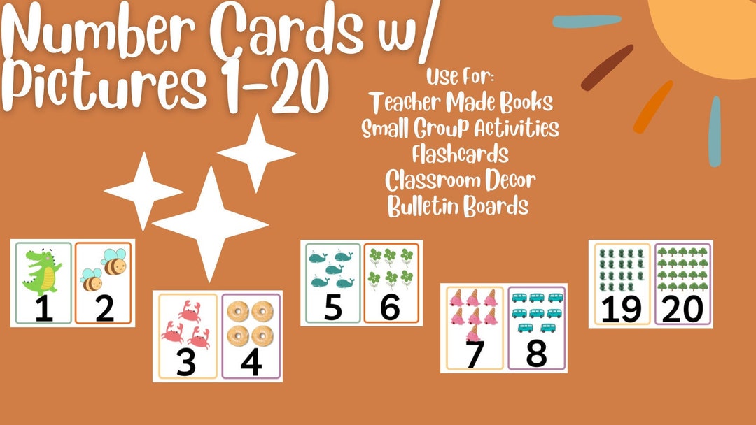 Numbers Set 1-20 With Visuals - Head Start Pre-k Kinder Math Classroom ...