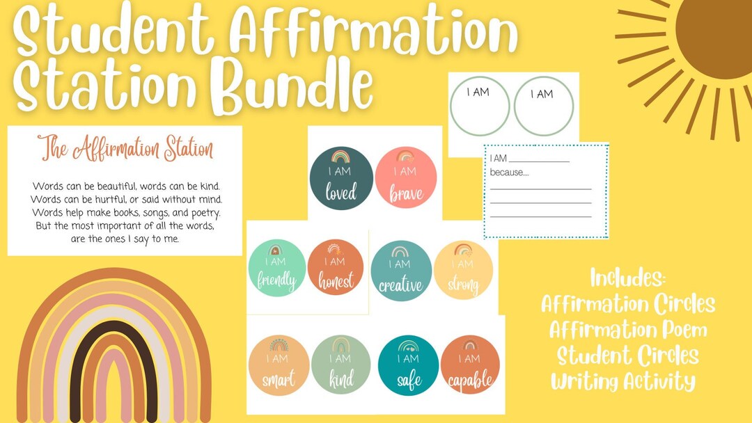 Student Affirmations Bundle SEL Back to School Bulletin Board Decor ...