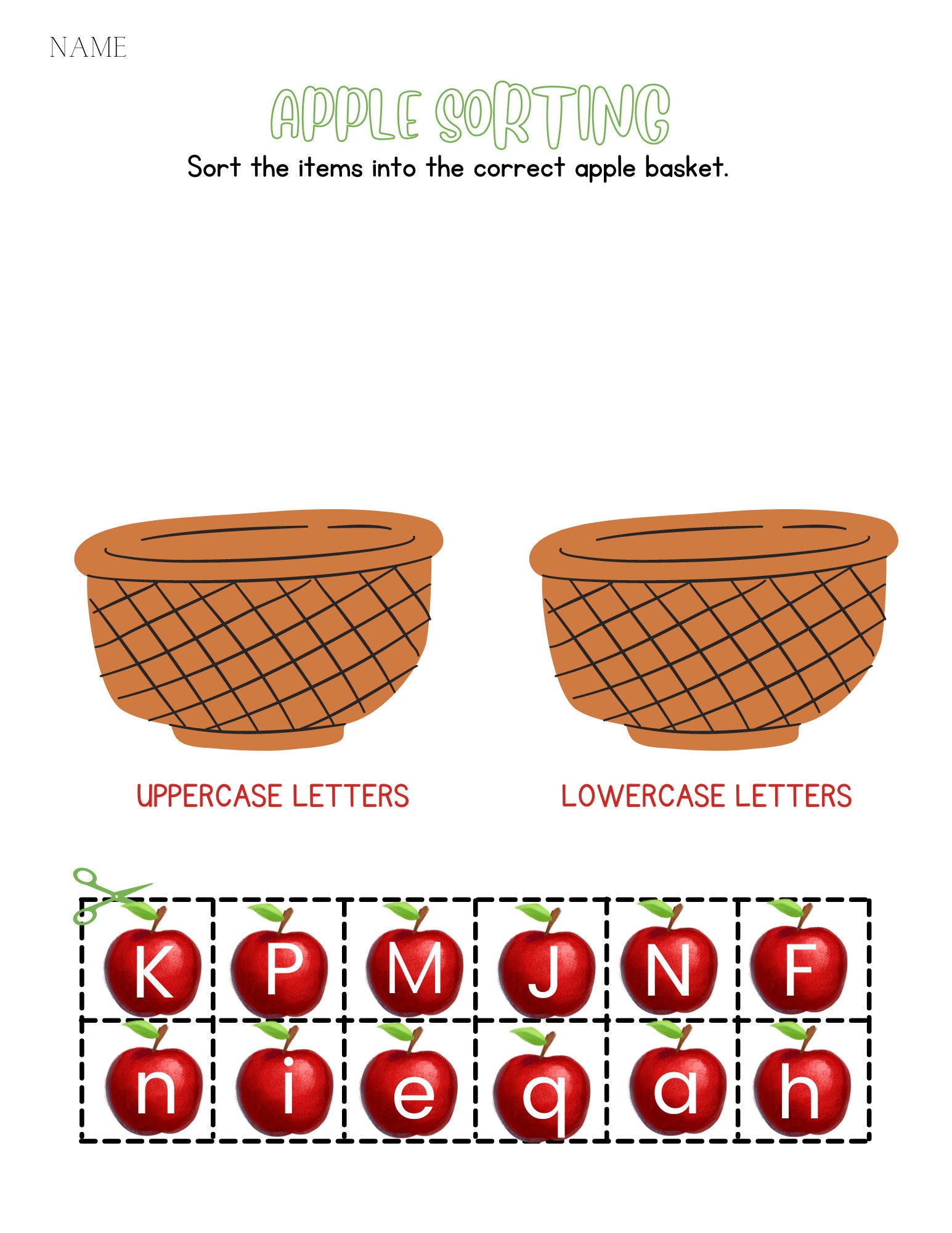 Fall Activities Apple Theme Sorting Graphing Letters and Numbers Pre ...