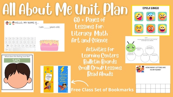 UNIT PLAN All About Me Lesson Plan Pre-kindergarten Back to - Etsy