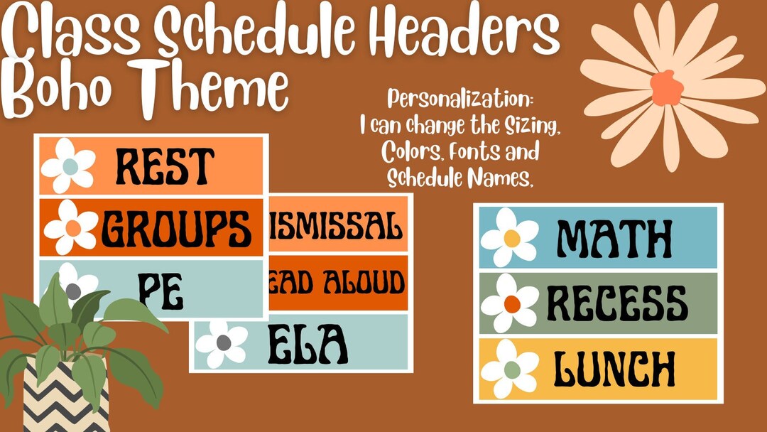 Boho Classroom Schedule, Neutral Decor (PDF Pattern) - Etsy