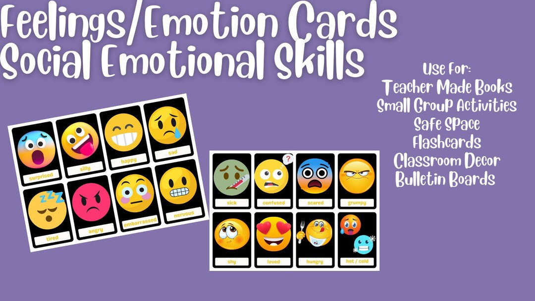 Feelings/emotions Cards for Pre-k Head Start Kindergarten SEL ELL ...