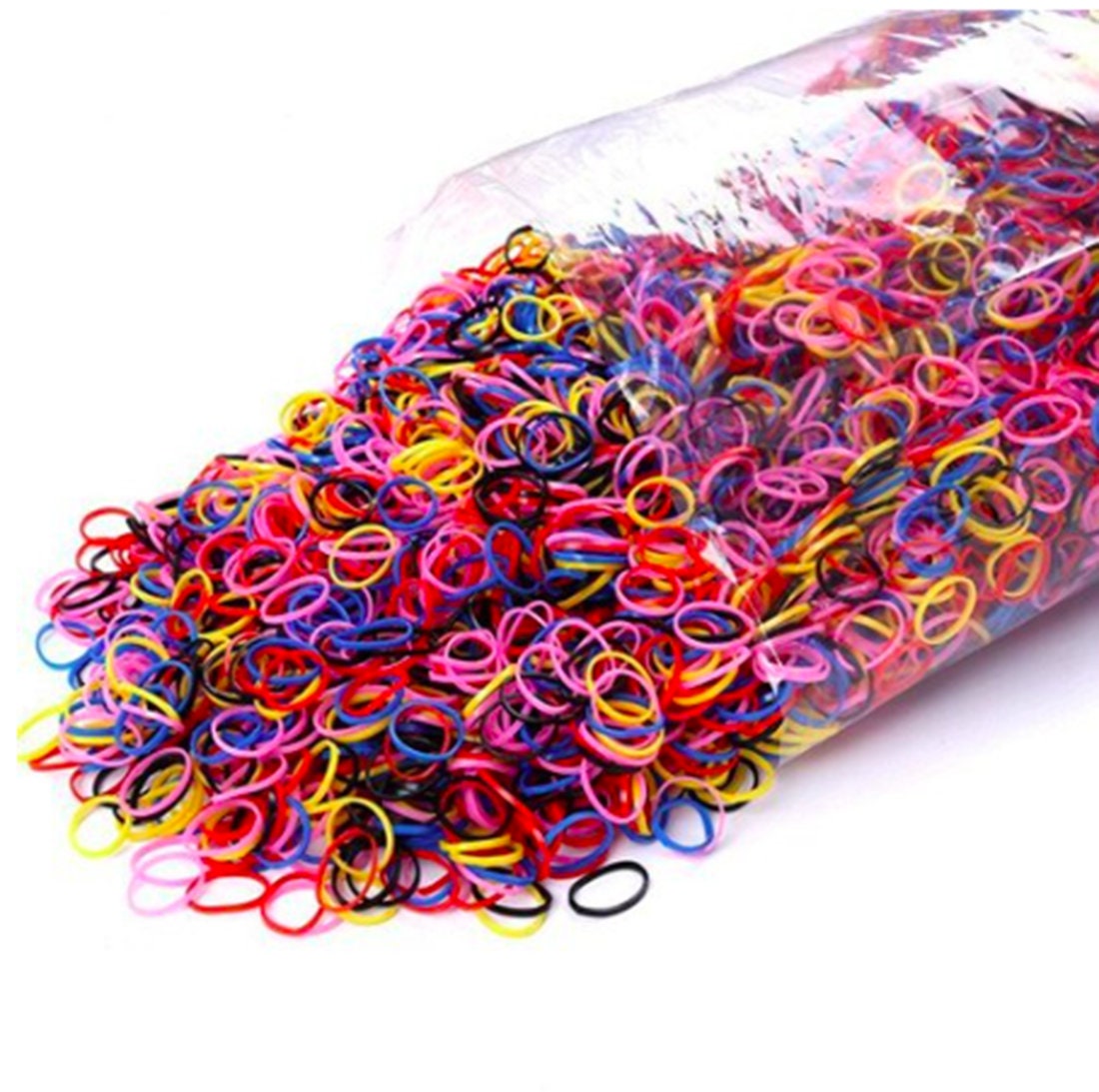 1000 X Poly Rubber Braiding Plaits Hair Elastic Bands Small Clear Black ...