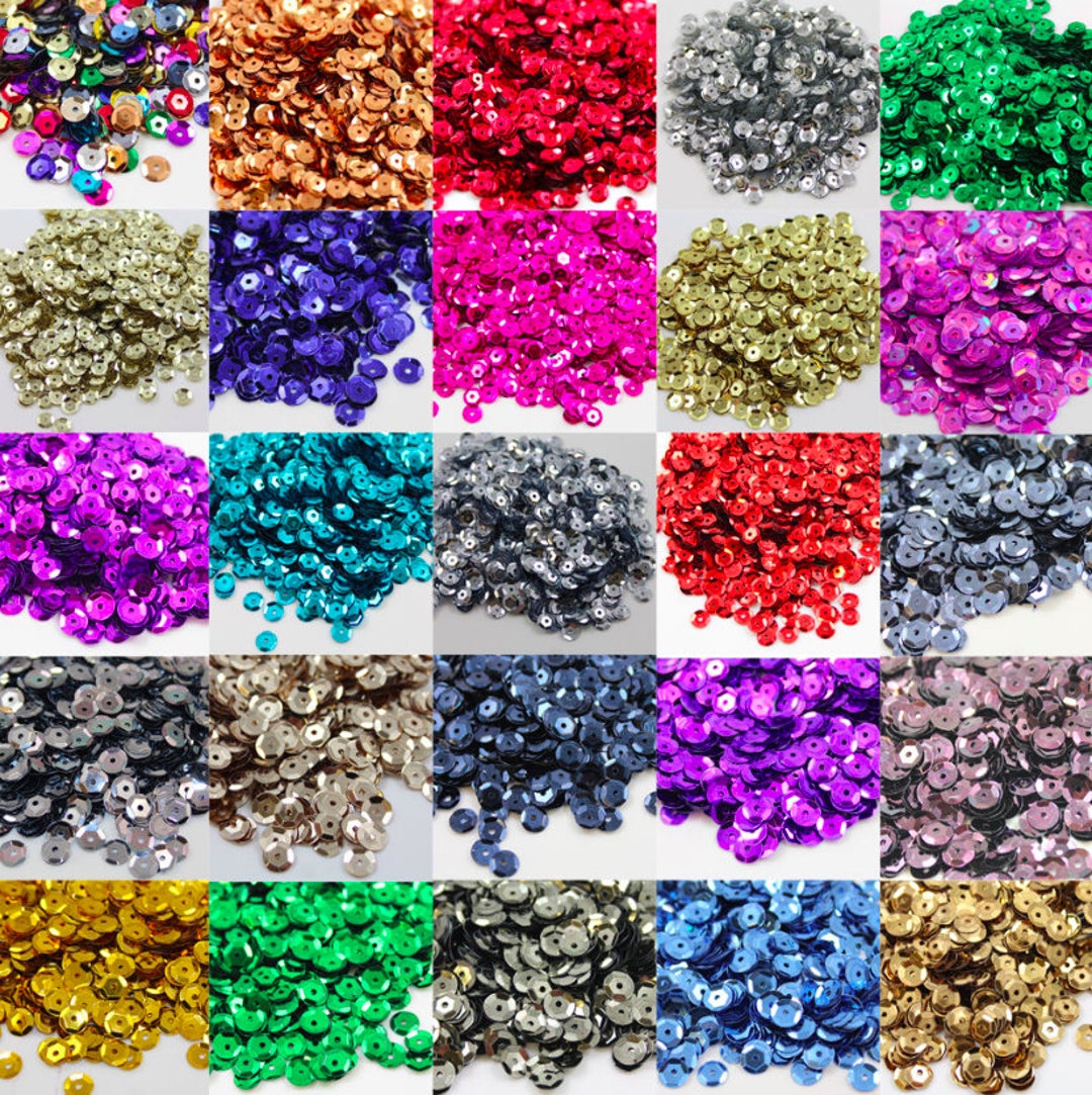 Round Cupped Sequins Sewing Craft Confetti Mix Colours 15g Bag 6mm All ...