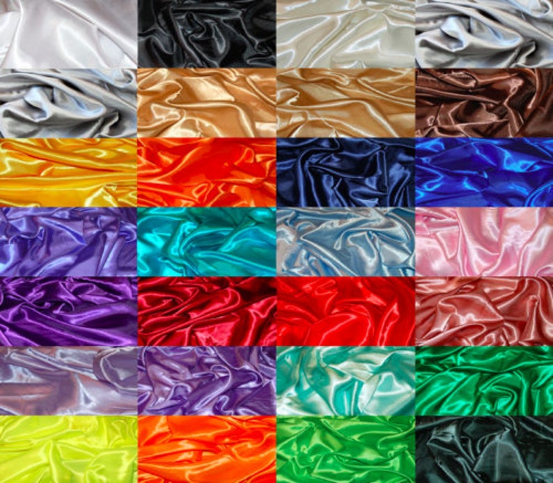 Silky Satin Dress Craft Fabric Plain Luxury Wedding Material 150cm Wide ...