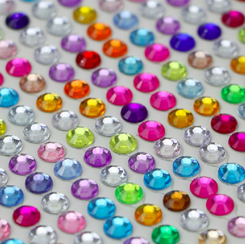 352 Self Adhesive Diamante Stick on Rhinestones Gems Crystals Beads ...
