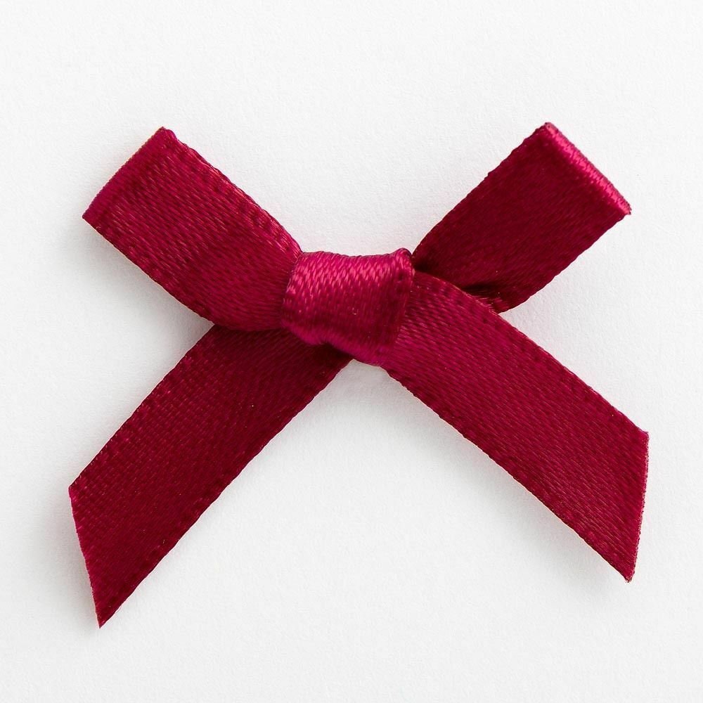 10 Pk Bow Satin 3cm Wide Ribbon Pre-tied Bows Craft Scrapbooking ...