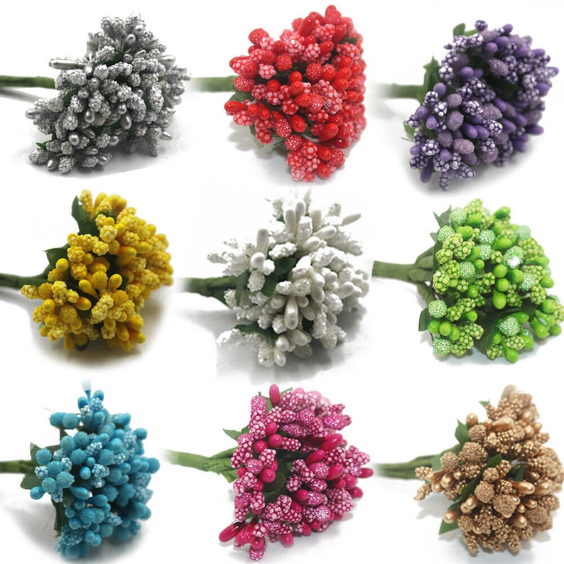 Yellow Bunch Baby BABIES BREATH Stems Pearl Flower Spray Favour Craft ...