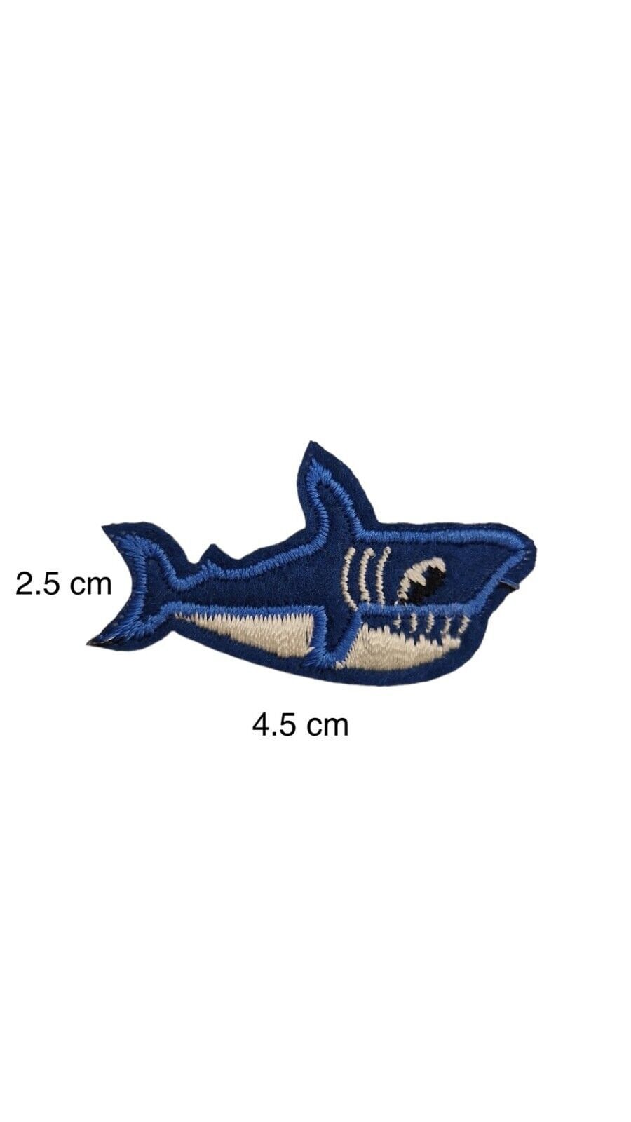 Blue Shark Badges Fabric Iron on Patches Transfers Embroidered Applique ...