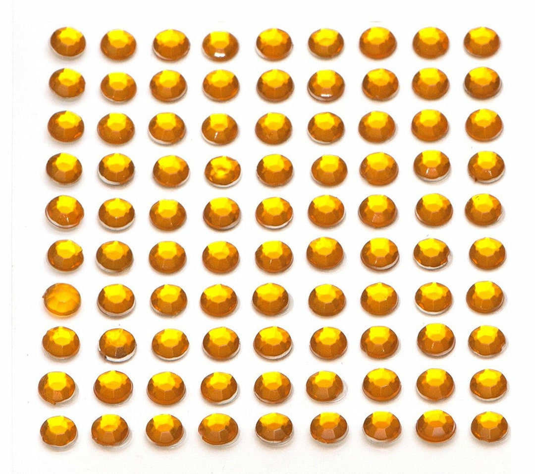 260 X 5mm Self Adhesive Yellow Diamante Stick on Crystals Sticky ...