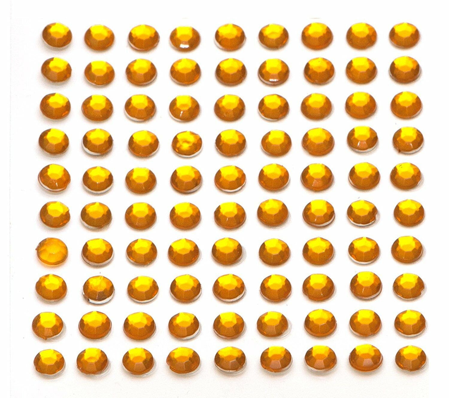 260 X 5mm Self Adhesive Yellow Diamante Stick on Crystals Sticky ...