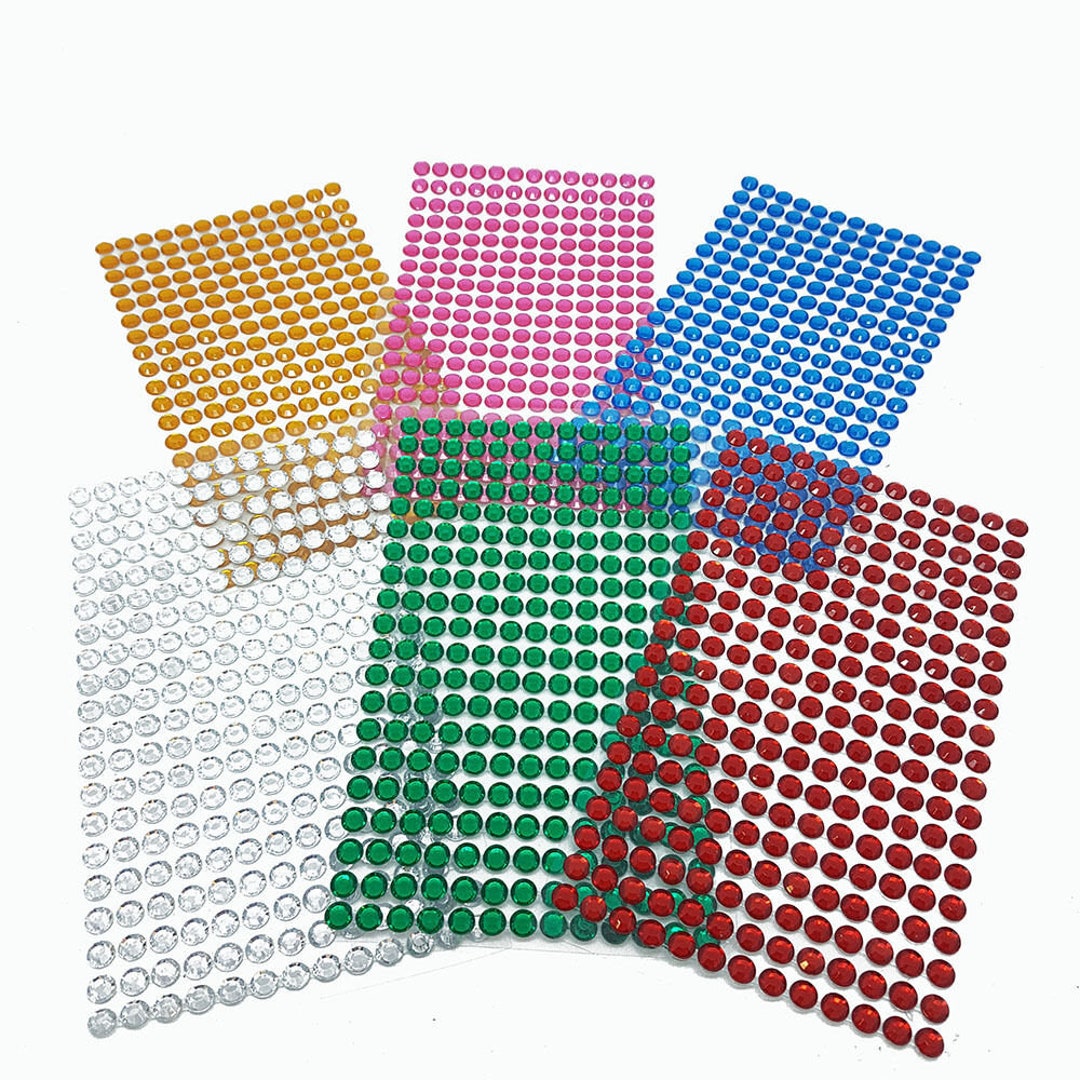 260 X 6 Self Adhesive Mixed Diamante 5mm Stick on Crystals Rhinestone ...