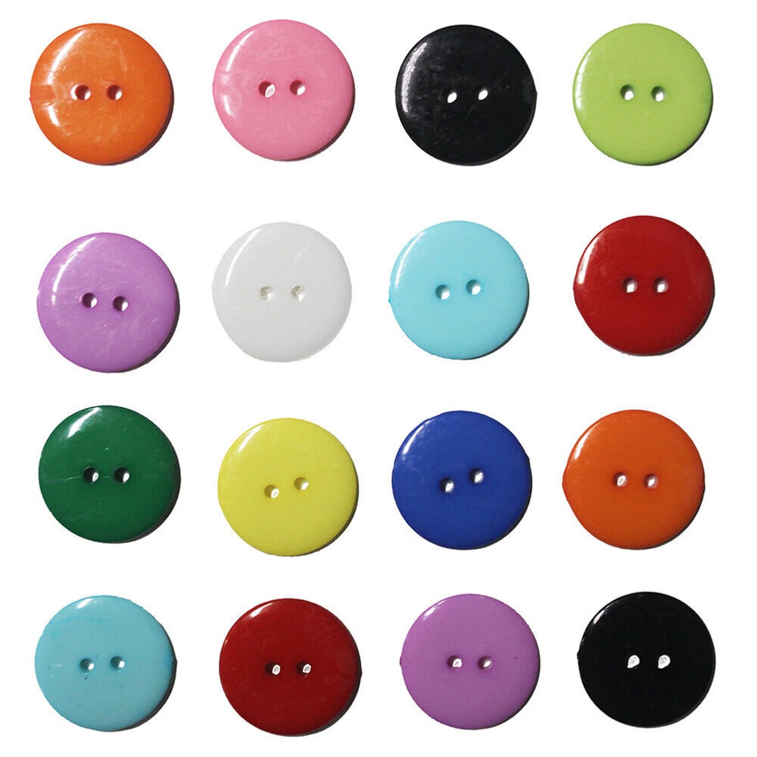 Smarties Buttons Polyester Round 2 Hole Colour Size Quantity Choice ...