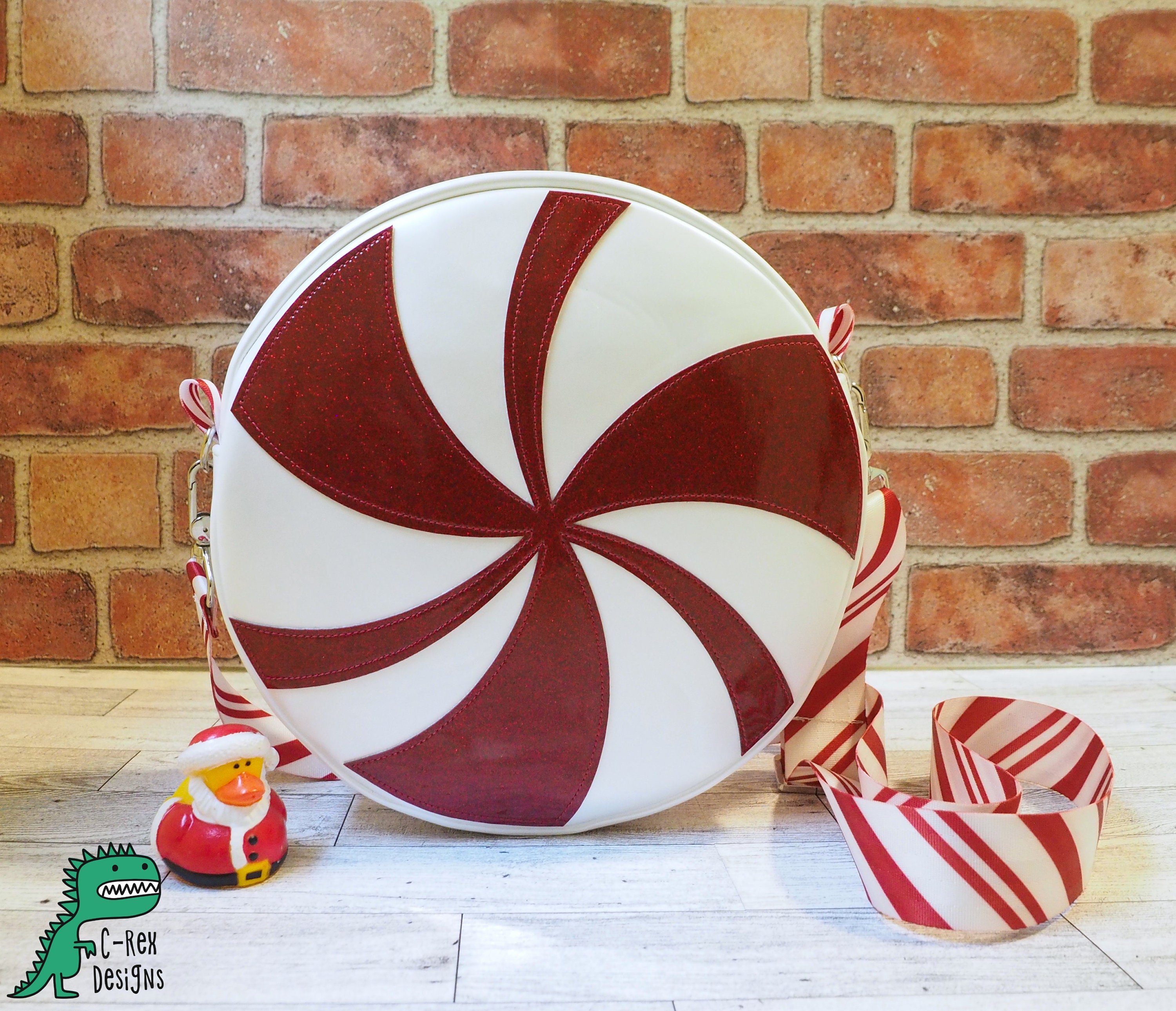 Peppermint Round Crossbody Purse, Holiday Novelty Purse, Fun Christmas ...