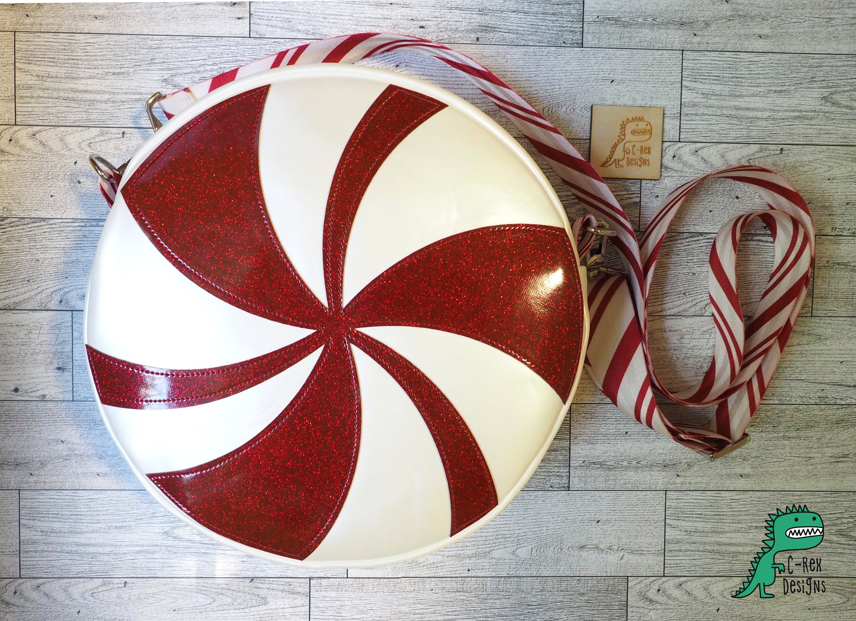 Peppermint Round Crossbody Purse, Holiday Novelty Purse, Fun Christmas ...
