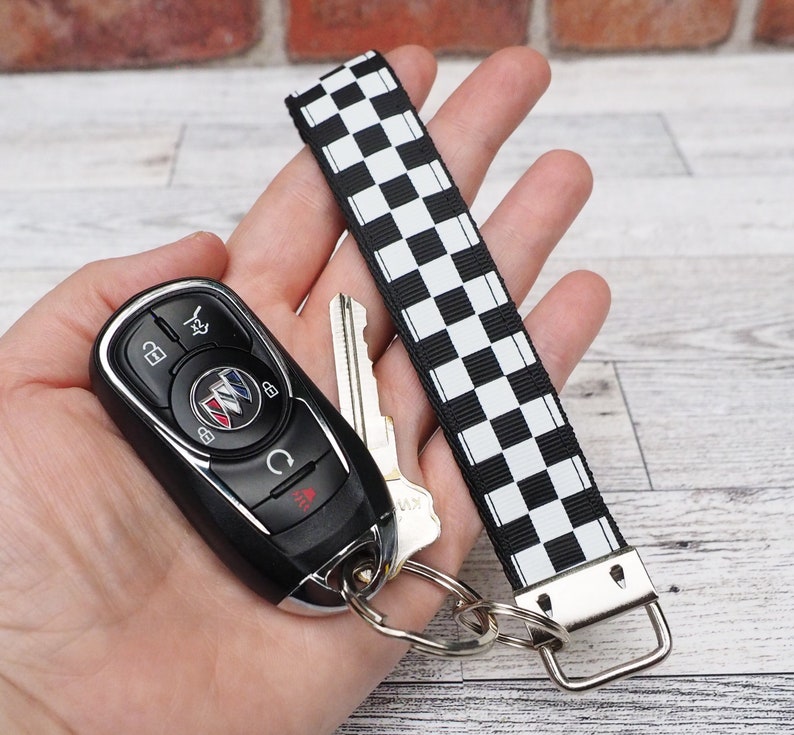 Checkered Flag Lanyard Keychain, Race Car Key Fob, Racing Driver Key ...