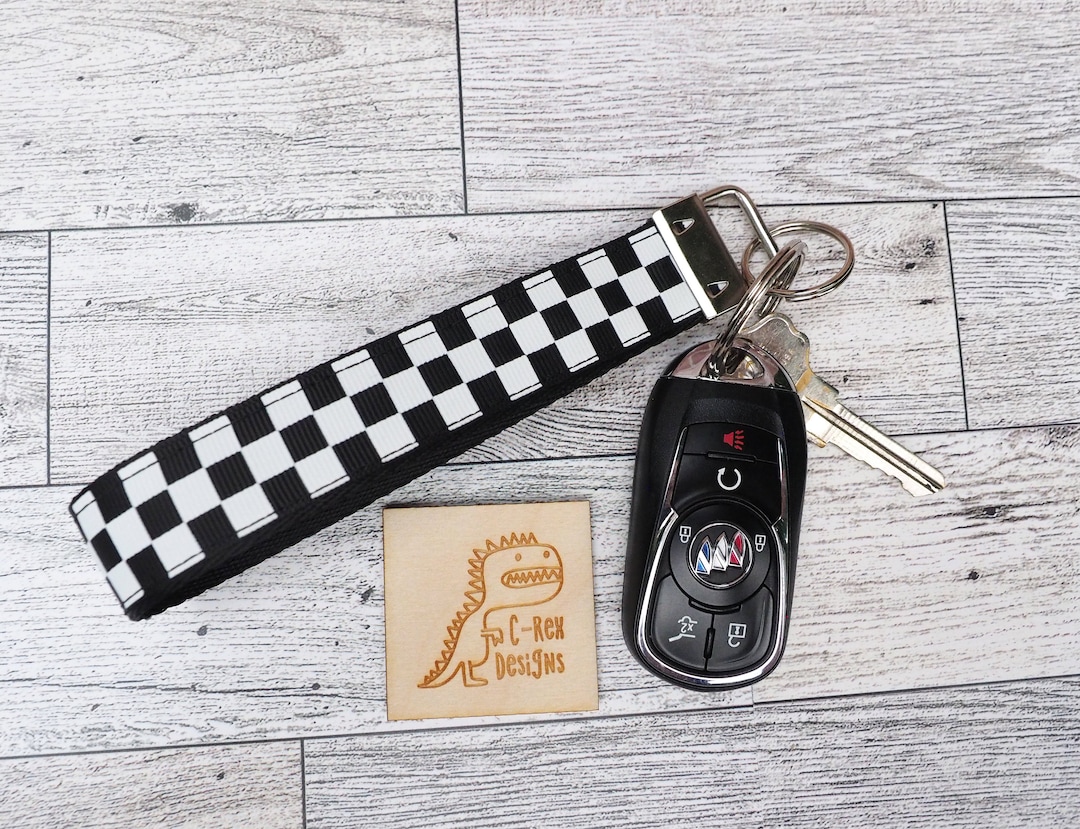 Checkered Flag Lanyard Keychain, Race Car Key Fob, Racing Driver Key ...