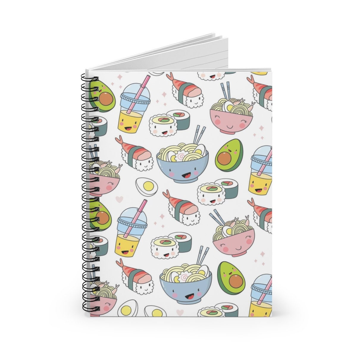 Kawaii Foods Spiral Notebook - 118 Ruled Line Pages; Homework ...
