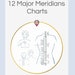 12 Major Acupuncture Meridians Chart, PDF Printable, Chinese Medicine ...