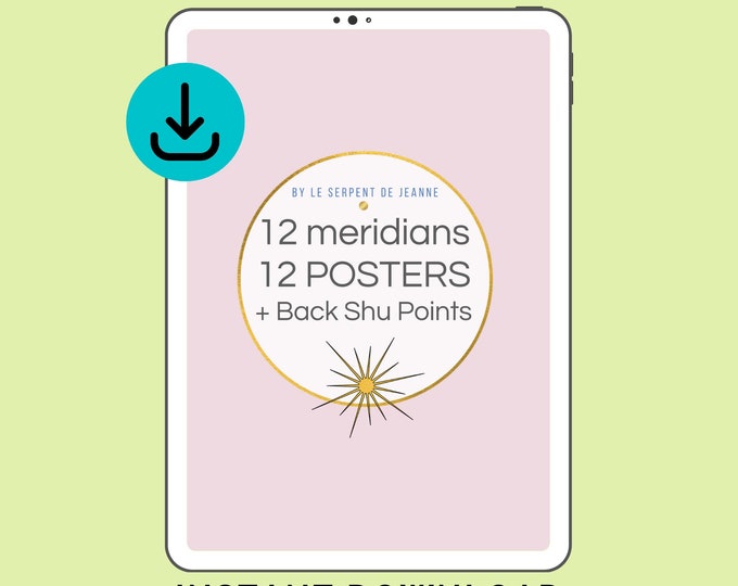 12 Major Acupuncture Meridians Chart, PDF Printable, Chinese Medicine ...