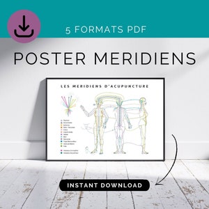 Meridians Acupuncture Points Poster, Chinese Medicine Meridians Board ...
