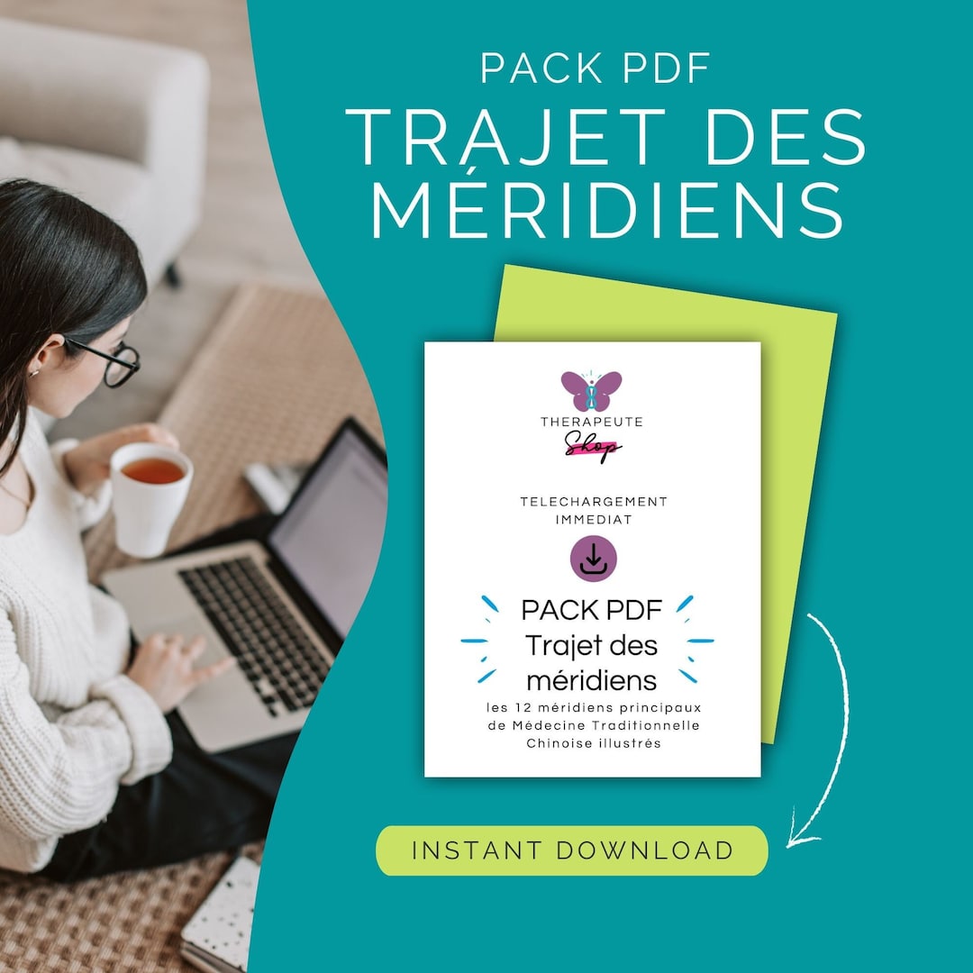 Illustrated Path of the 12 Meridians, PDF to Print, Chinese Medicine ...