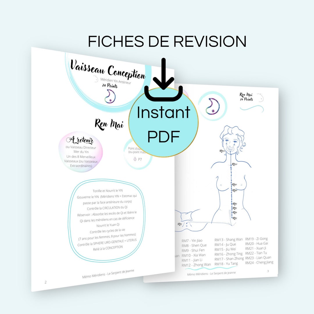 PDF Vessel Conception Sheet, Revision Sheet, Chinese Medicine Course ...