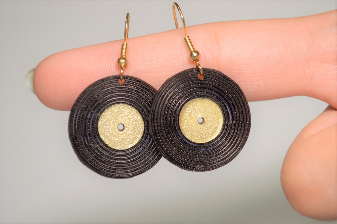 Retro Vinyl Record Earrings, Music Lover Gift - Etsy