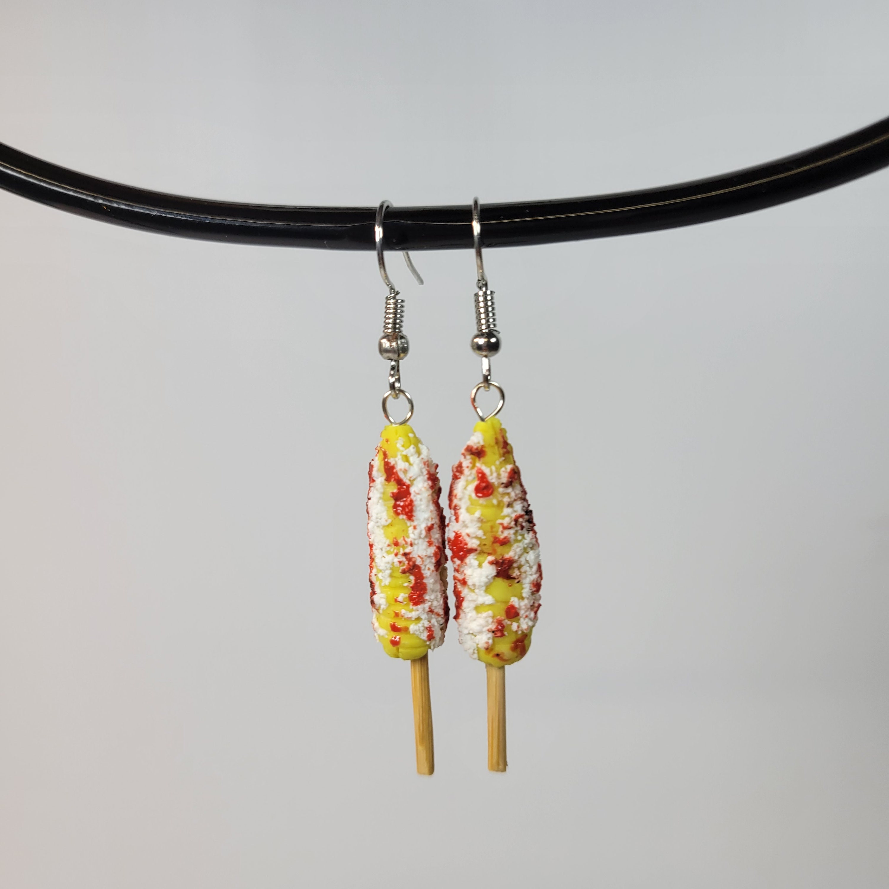Corn on a Stick Elote Preparado Mexican Snack Earrings | Etsy