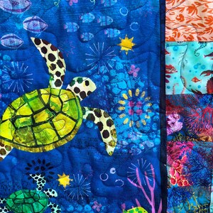 Octopus Garden under the Sea Handmade Patchwork Quilt for Baby or ...