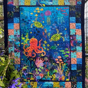 Octopus Garden under the Sea Handmade Patchwork Quilt for Baby or ...