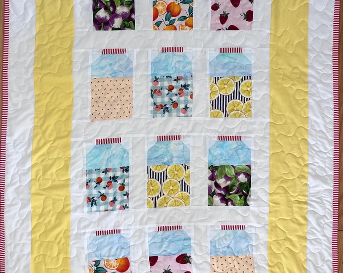 Mason Jar Patchwork Quilt Baby Toddler Quilt - Light Green, Peach ...