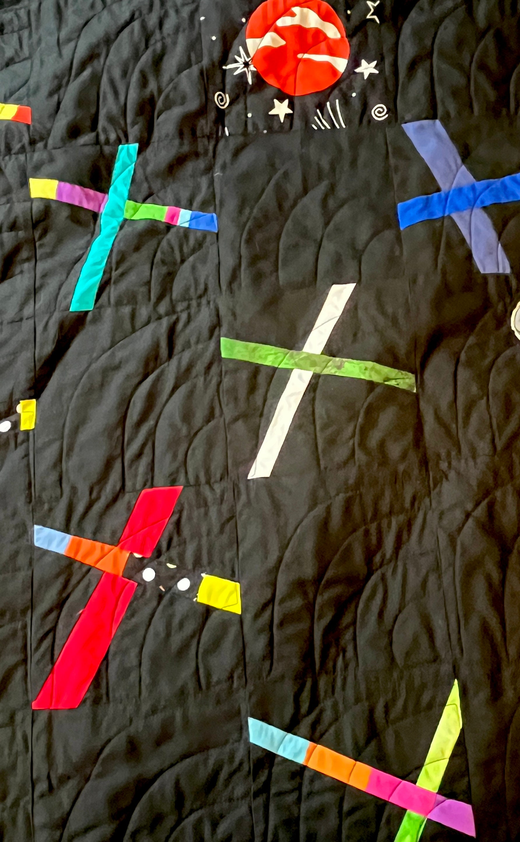 Alien Quilt Full Size Patchwork and Applique Alien Quilt Handmade One ...