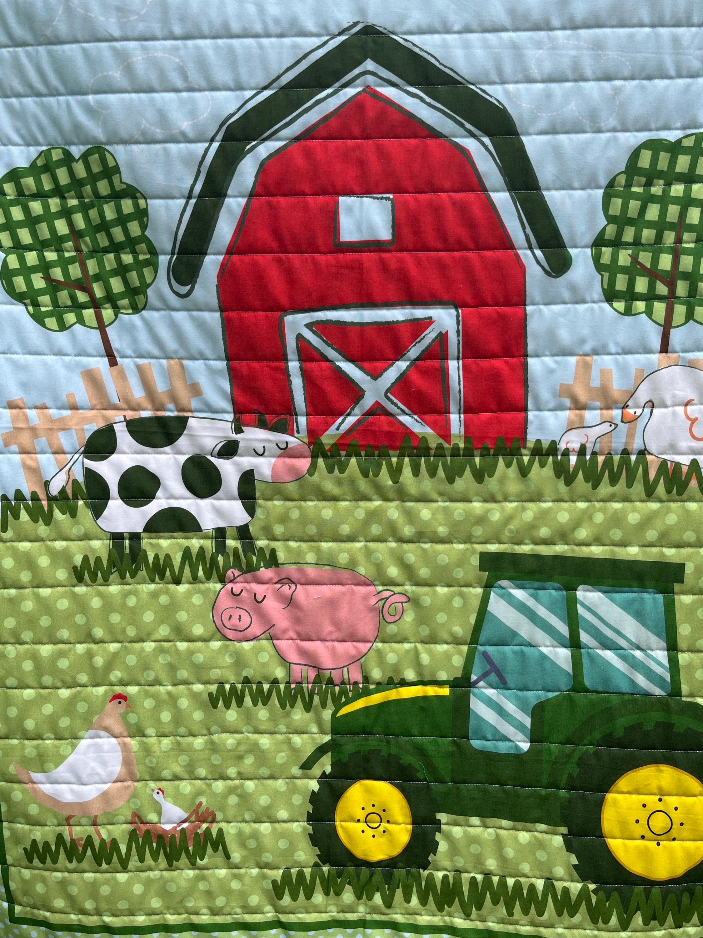 John Deere Little Farm USA Baby Quilt - Etsy