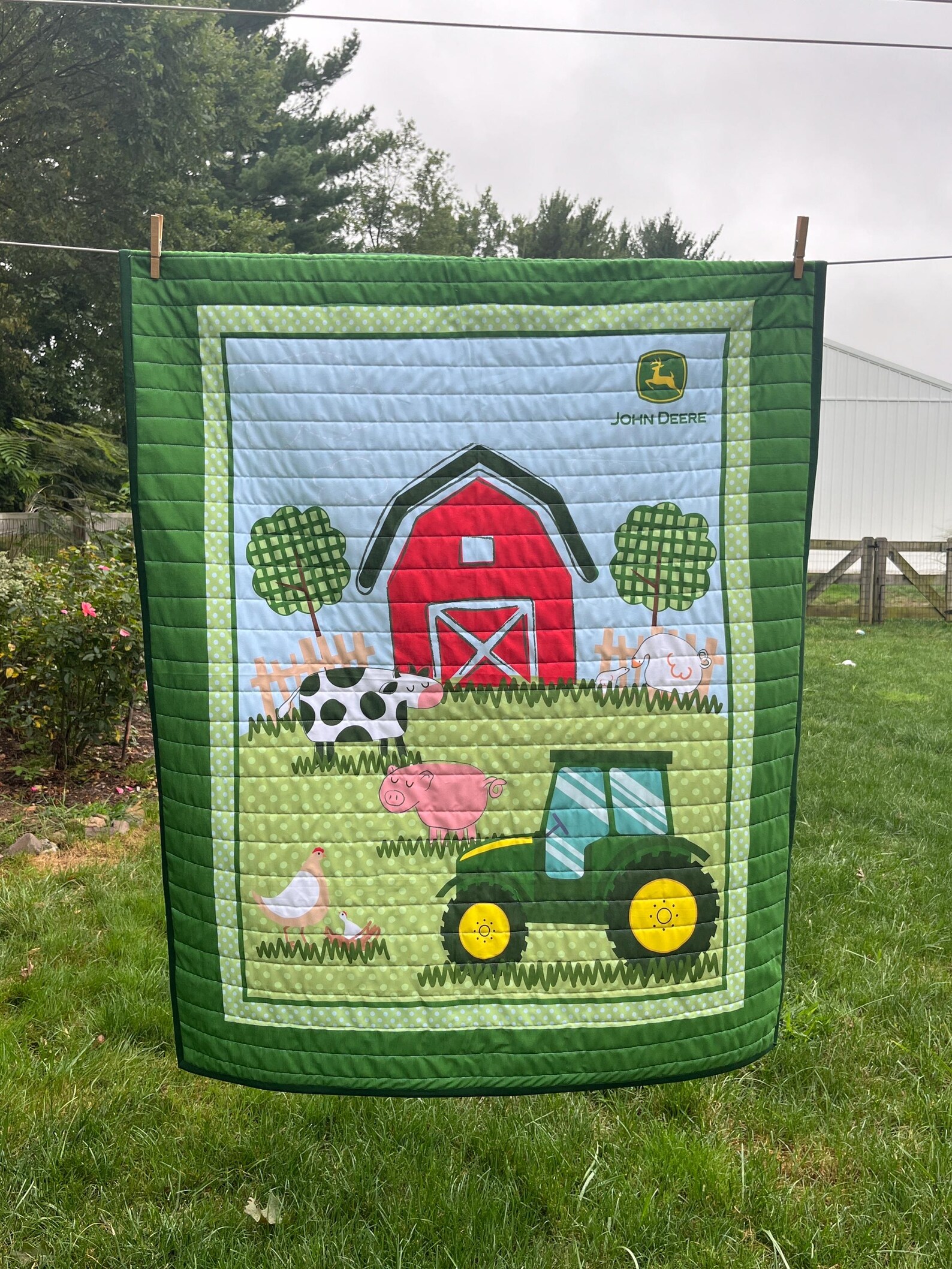 John Deere Little Farm USA Baby Quilt - Etsy