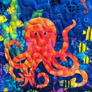 Octopus Garden under the Sea Handmade Patchwork Quilt for Baby or ...