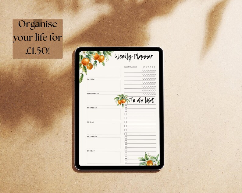 Boho Citrus Weekly Planner | Printable Organizer | Neutral To-do List ...