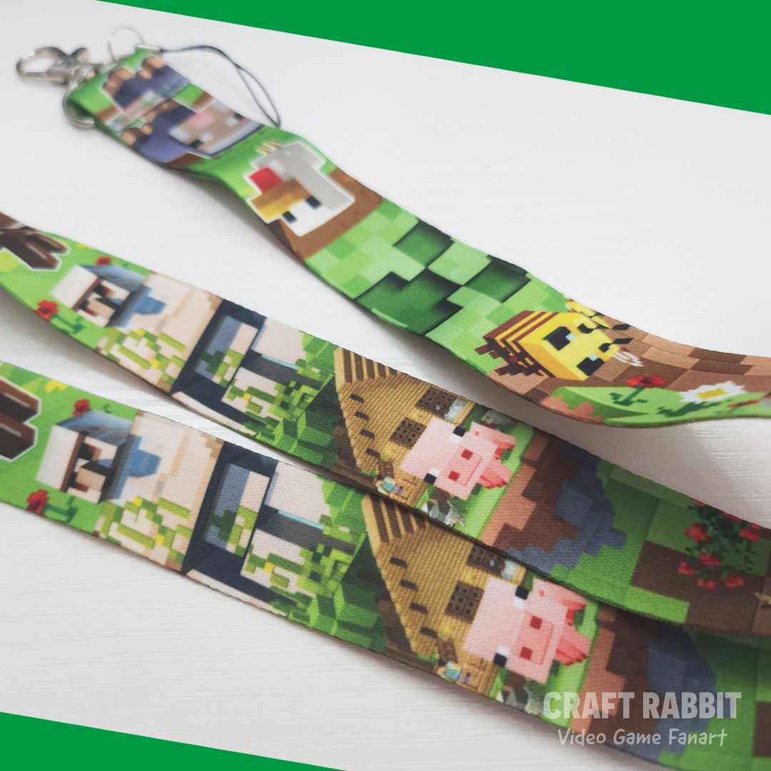 Minecraft Lanyard Video Game Fans, Gamers, Block Game, - Etsy