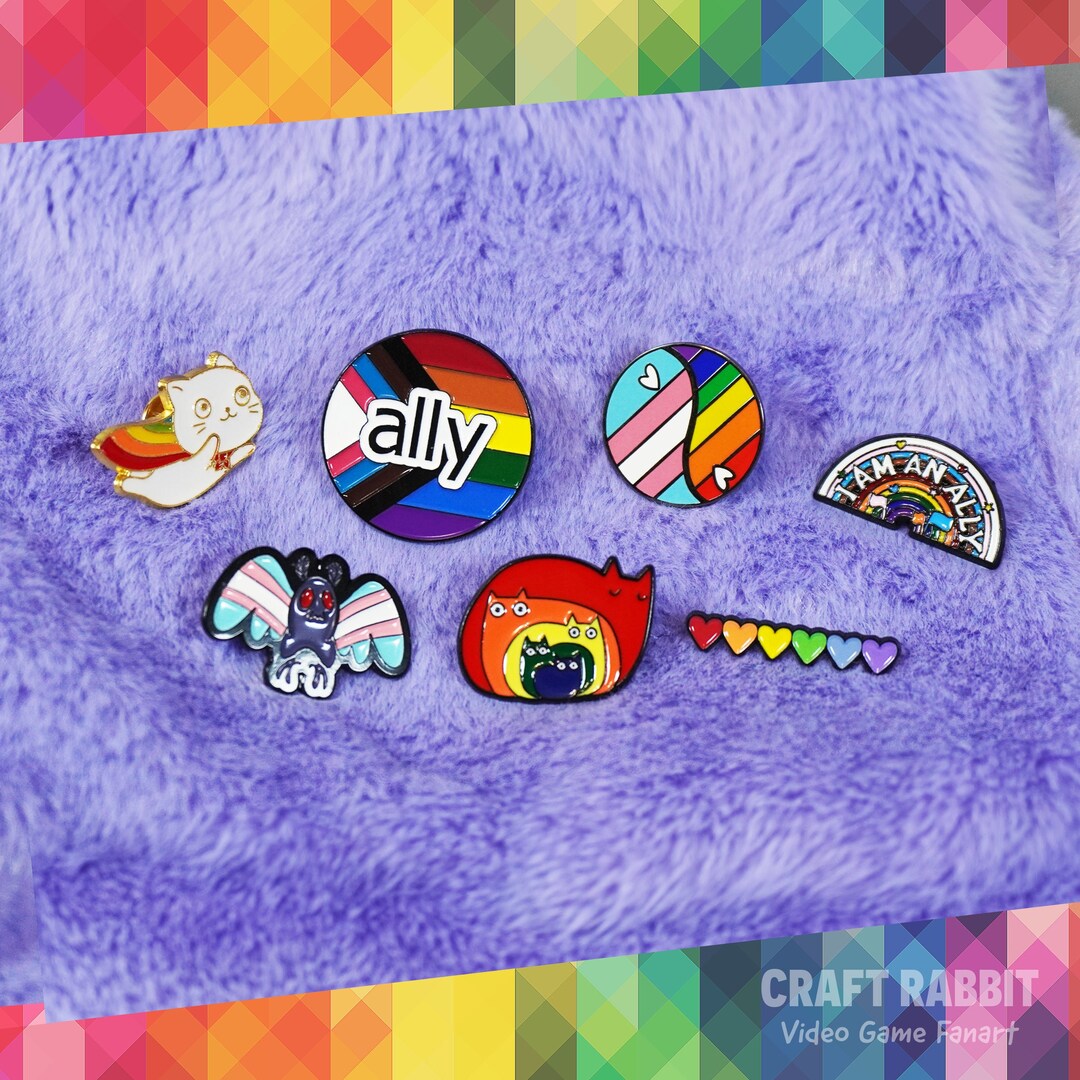 Pride Enamel Pins, Rainow, Gay, Transgender, Pride is Power, LGBTQIA+ ...