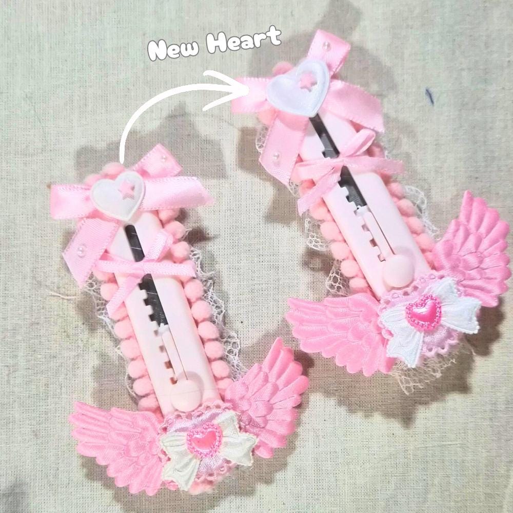 2026 Angel Wing Box Cutter – Kawaii Lace Craft Tool With Heart Ribbon ...