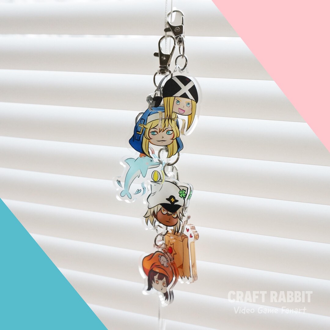 Guilty Gear Strive Character Face Keychains 2 Size, 2" and 1.5" Limited ...